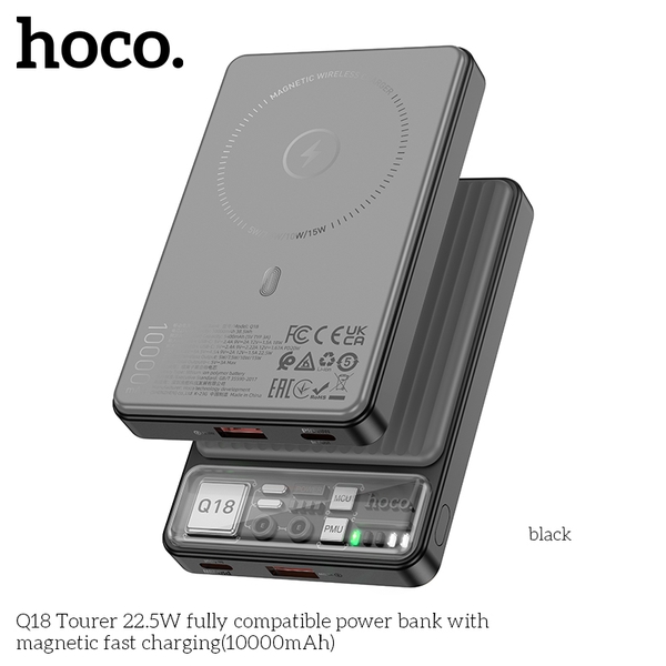 Pin dự phòng không dây Hoco Q18 10000mAh Wireless Charge 15W, QC 3.0 22.5W và TypeC PD 20W Nhất ...