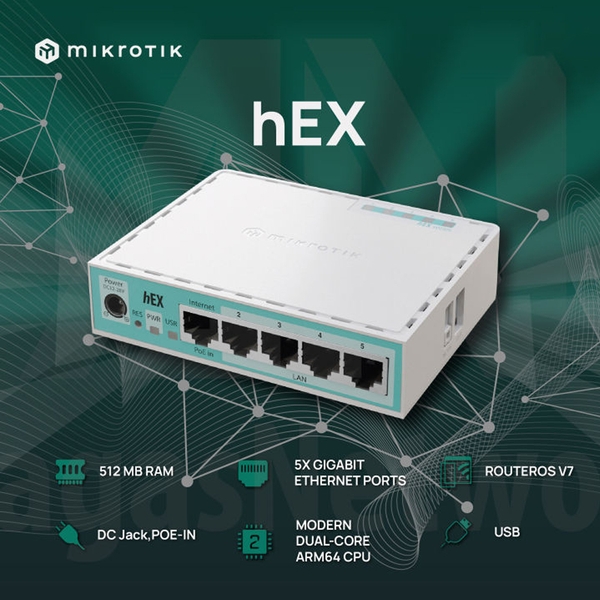Mikrotik hEX refresh E50UG | Router Cân Bằng Tải Phiên Bản Nâng Cấp Từ RB750Gr3 vohoang.vn