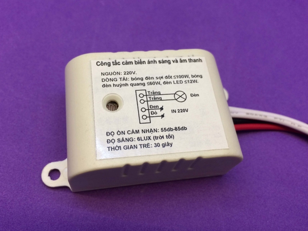 Bật tắt đèn bằng cảm biến ánh sáng và âm thanh 220V | Giải Pháp Chung