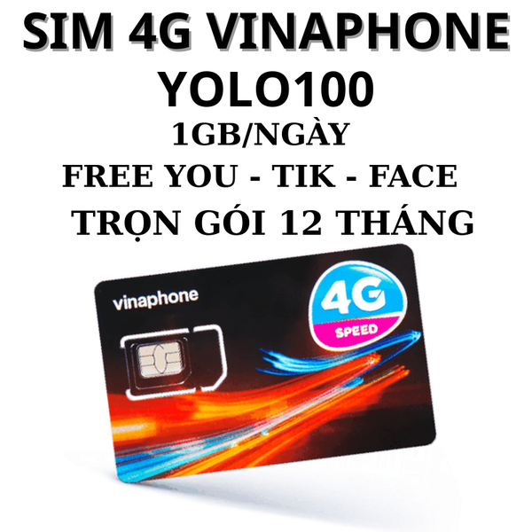 { Trọn Gói 12 Tháng } Sim Và Esim 4G Vinaphone Yolo100 Tặng 1GB/ngày Miễn phí truy cập Zalo ...