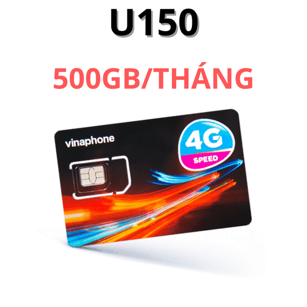 {Miễn phí tháng đầu} Sim Và Esim 4G Vinaphone U150 Tặng 500GB/Tháng.