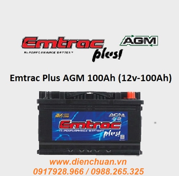 Ắc Quy Emtrac Plus Din100 (12V - 100Ah)