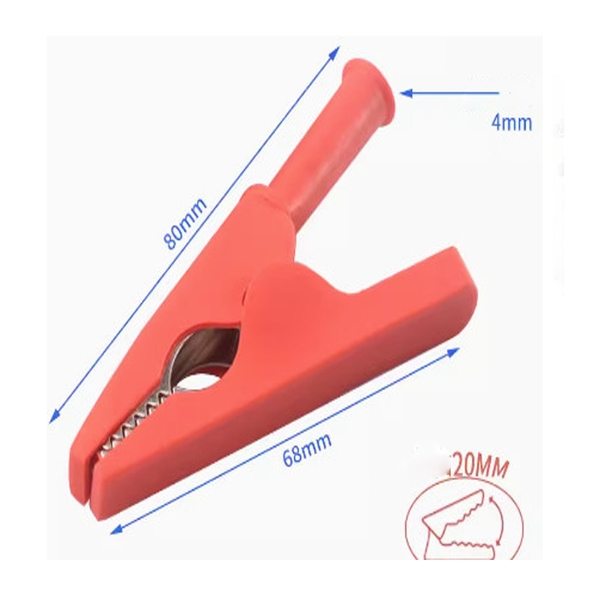 KẸP CÁ SẤU 30A/3KV 80X68MM MÀU ĐỎ BẰNG ĐỒNG | www.vietnic.vn