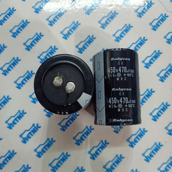 TỤ 470UF - 450V (RUBYCON 35X50) ĐEN | www.vietnic.vn