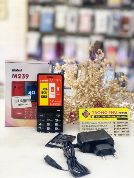 Điện thoại MOBELL M239 4G Chính hãng - Sóng 4G chuẩn TRỌNG PHÚ mobile