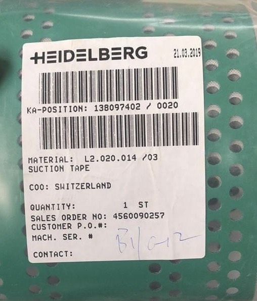 L2.020.014, Suction tape L2.020.014, Dây đai tải L2.020.014