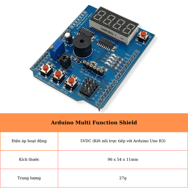Arduino Multi Function Shield bo mở rộng đa năng cho Arduino uno R3 | Linh Kiện Điện Tử 3M