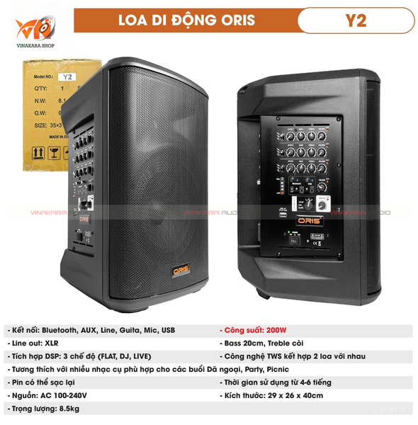 Loa kéo di động Oris Y2 | Vinakara.com