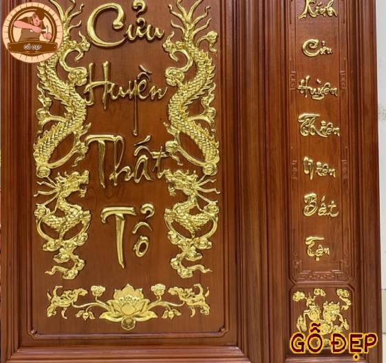 Bộ Tranh Cửu Huyền Thất Tổ Dát Vàng