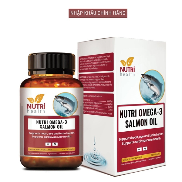 VIÊN DẦU CÁ HỒI NEW ZEALAND NUTRI OMEGA-3 SALMON OIL NHÀ THUỐC VIETCARE84