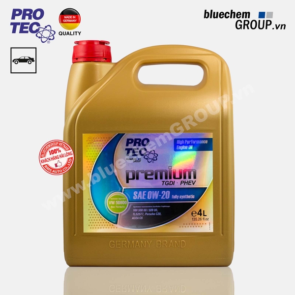 Dầu nhớt Pro-Tec Premium 0W-20 Fully-Synthetic ACEA C5 4L - www.bluechemgroup.vn