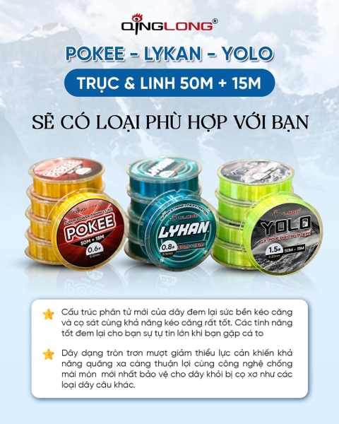 Cước QingLong Pokee (Trục Đỏ) 65m Đồ câu Khánh Long