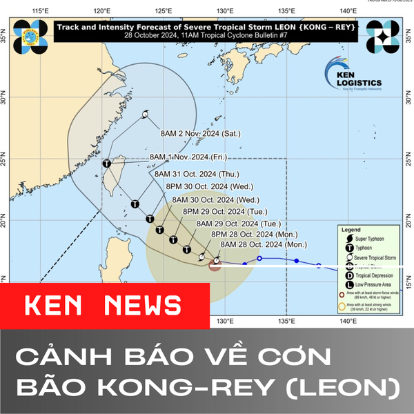 CẢNH BÁO VỀ CƠN BÃO KONG-REY (LEON) KEN LOGISTICS