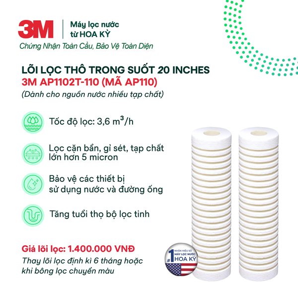 Lõi lọc thô 3M AP11T hoặc AP055T (mã AP110) - Hàng chính hãng