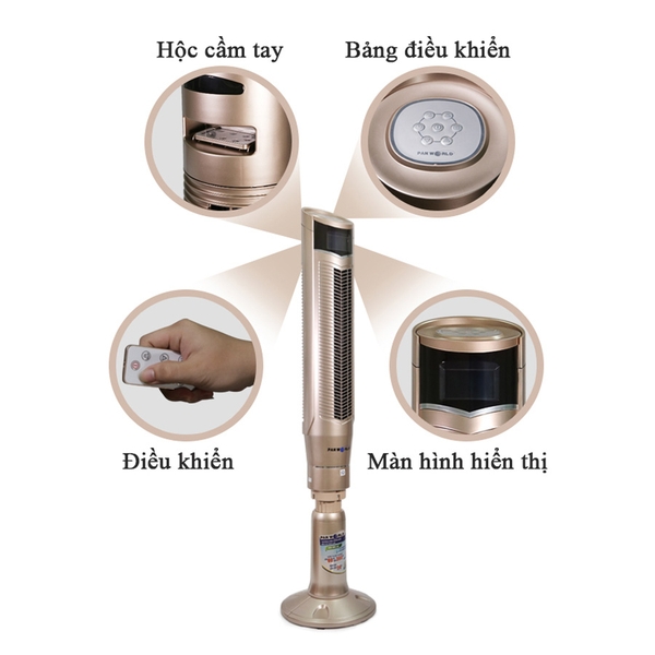 QUẠT THÁP PANWORLD PW-069H tạo ion - xoay 360" - tăng giảm chiều cao | Gia dụng Hàn Quốc