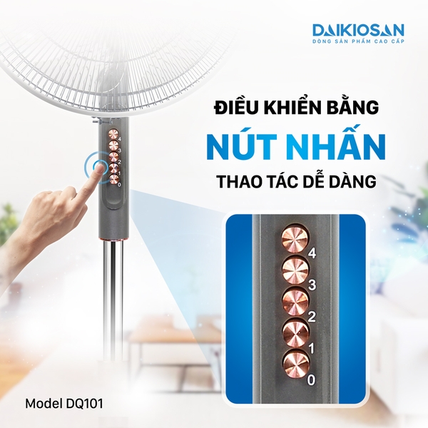 Quạt điện đứng lifestyle Daikiosan DQ101 70W 220V | Gia dụng Hàn Quốc