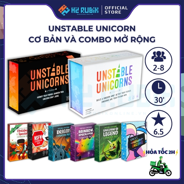 Unstable Unicorns Board Game chiến thuật Kì Lân Bất Ổn H2 Rubik Shop