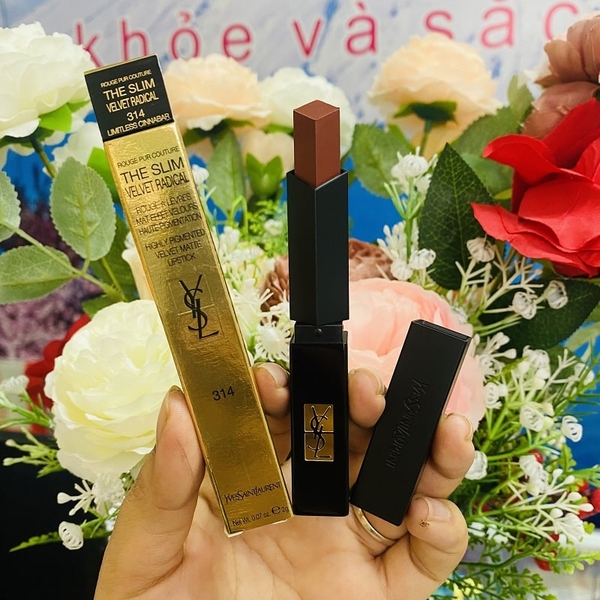 SON YSL THE SLIM VELVET RADICAL #314 LIMITLESS CINNABAR - ĐỎ NÂU ĐẤT | Hàng Xách Tay Giá Tốt ...