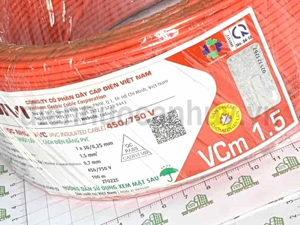 Dây điện đơn mềm Cadivi VCm 1x1.5 (1x30/0.25) đỏ | Điện, Nước, Kim Khí, Điện Lạnh, phụ kiện gỗ