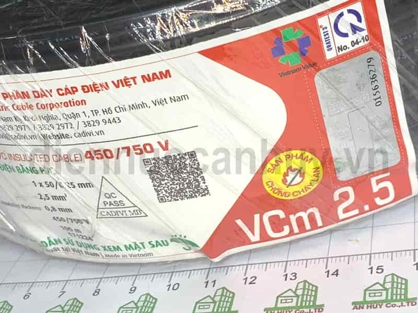 Dây điện đơn mềm Cadivi VCm 1x2.5 (1x50/0.25) đen | Điện, Nước, Kim Khí, Điện Lạnh, phụ kiện gỗ