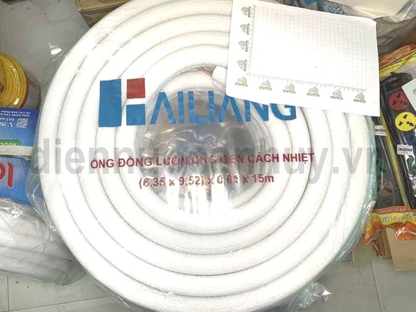 Ống đồng bọc bảo ôn trắng (6.35X9.52)x0.61 mm dài 15m Hailiang (6+10)x0.61 | Điện, Nước, Kim Khí ...