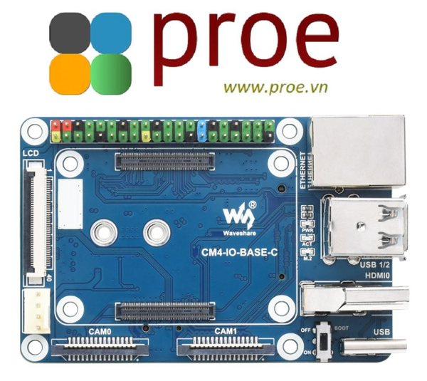 Mini Base Board C Designed For Raspberry Pi Compute Module 4 Điện