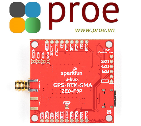 SparkFun GPS-RTK-SMA Breakout - ZED-F9P (Qwiic) | Điện tử ProE