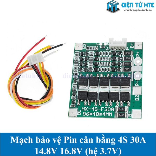 Mạch bảo vệ Pin cân bằng 4S 14.8V 16.8V 30A (Hệ 3.7V) | Điện Tử HTE
