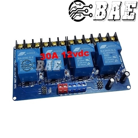 Module 4 Relay 12V - 30A Kích High/Low HTC - BAE - Module - Linh kiện - Phụ kiện điện tử Bảo An