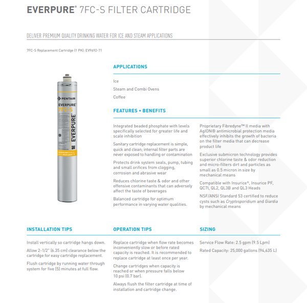 Lõi Lọc Nước Everpure 7FC-S EV9692-71 – Giải Pháp Lọc Nước Hiệu Quả Cho Ngành Dịch Vụ Thực Phẩm ...