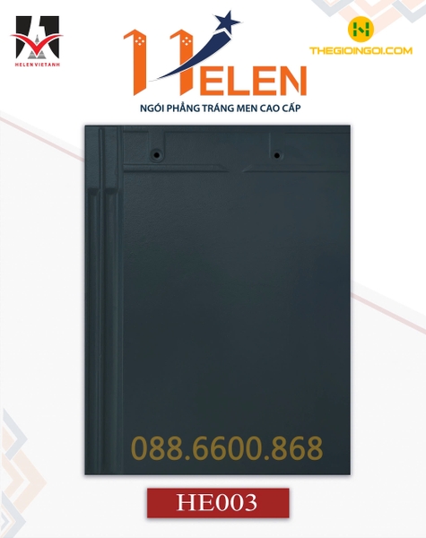 Ngói phẳng tráng men Helen màu xanh rêu HE003