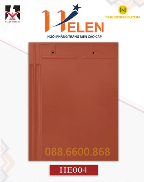 Ngói phẳng tráng men Helen màu đỏ HE004