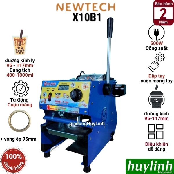 Máy ép miệng ly tự cuộn màng NT-One X10B1 (Newtech) - Máy dập ly nước mía 1000ml