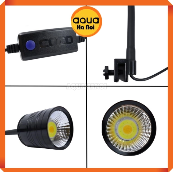 Đèn LED rọi hồ cá cảnh thủy sinh Biotop Coco - 3 chế độ sáng trắng/ vàng/ trắng vàng ấm