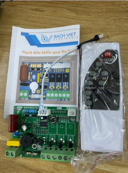 Mạch điều khiển quạt và quạt hơi nước kèm remote – https://dientubachviet.com/