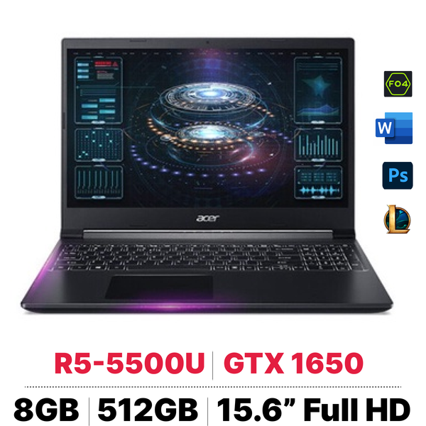 Laptop cũ [95%] Acer Aspire 7 A715-42G (5-5500U | 8GB | 256GB | GTX 1650 4GB | 15.6 inch FHD ...