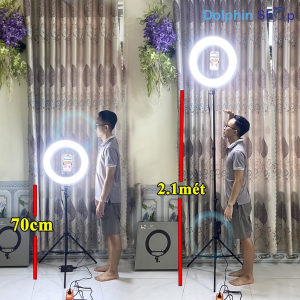 Đèn Livestream 45cm HQ18 Dành cho Livestream Bán Hàng, Makeup, Phun Xăm, Quay Video - Hàng loại ...