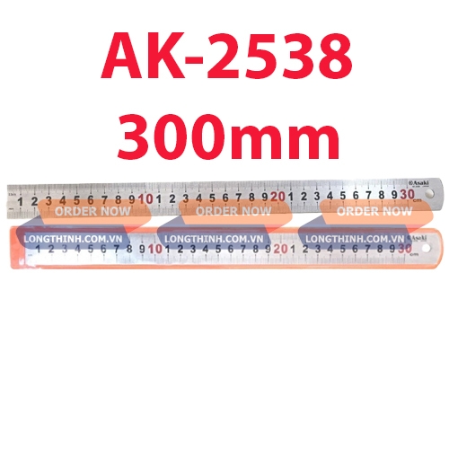 Thước lá inox Asaki AK-2538 30cm chính hãng Long Thịnh