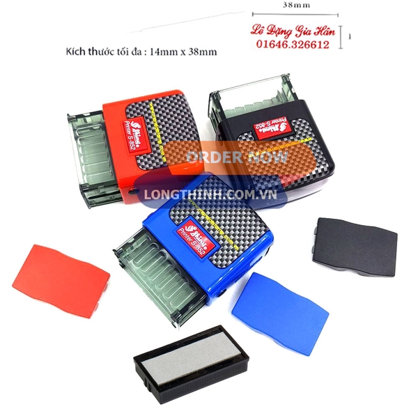 Tampon (khay mực) Shiny S-852-7 (dấu 1/2 dòng) kích thước 14x38mm Long Thịnh