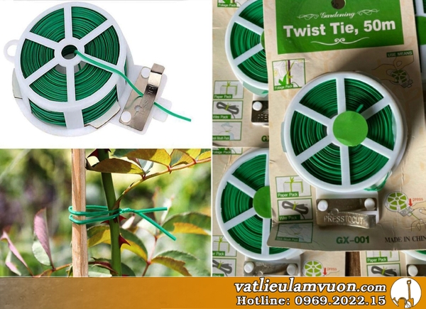 Cuộn Dây Buộc Cây Twist Tie, 50m Vật liệu làm vườn