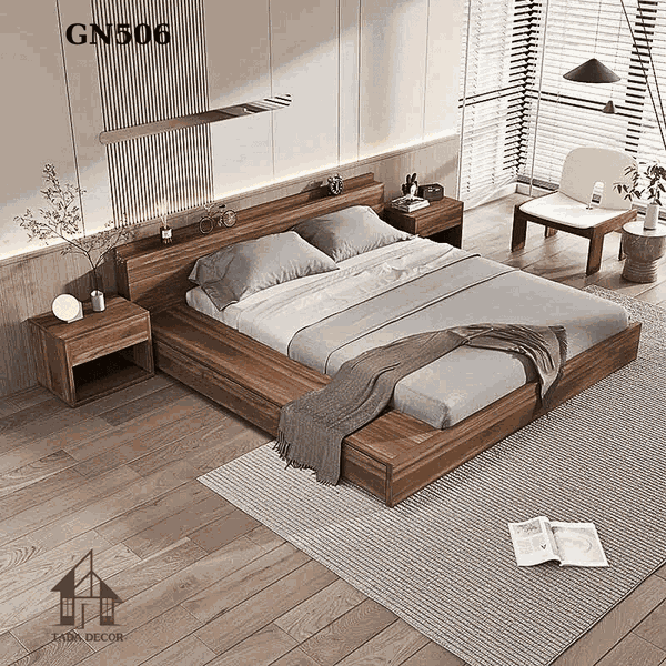 Giường ngủ GN506 – Thiết kế tinh tế, giường gỗ công nghiệp giá tốt