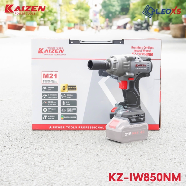 Thân máy siết bulong không chổi than KAIZEN KZ-IW850NM-T ( chân pin phổ thông)