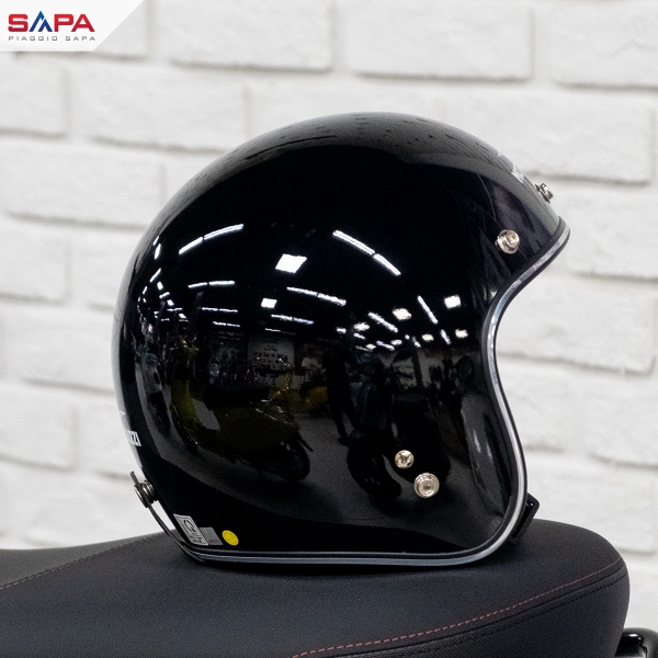 Mũ bảo hiểm MG Jet Glitter Đen - Piaggio Sapa