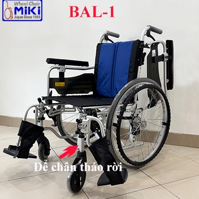 Xe lăn Miki Nhật Bản BAL-1 khung hợp kim nhôm Y TẾ THÁI HƯNG