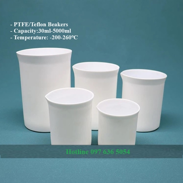 Cốc PTFE/Teflon (PTFE Beakers), dung tích 30ml-5000ml Công ty LABTECH Việt nam