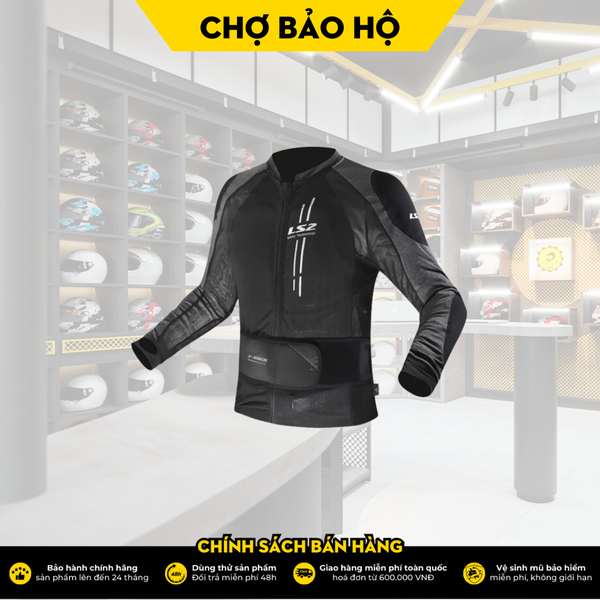 ÁO GIÁP LS2 X-ARMOR MAN - BLACK SILVER Chợ Bảo Hộ - Đồ Phượt & Bảo Hộ Xe Máy