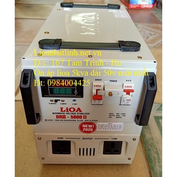 ỔN ÁP LIOA 5KVA - 5KW DRII - 5000 II ĐỜI MỚI 2024 - 2025 DÂY ĐỒNG 100%