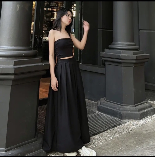 Chân Váy Xoè Xếp Ly Có Túi YM Concept