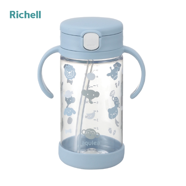 Richell Bình ống hút AQ 320 ml có đế hút chống đổ
