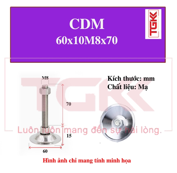 Chân đế mạ 60x10M8x70 Siêu thị ốc vít